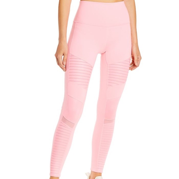 ALO Yoga | Pants & Jumpsuits | Alo Yoga Moto Leggings Macaron Pink ...